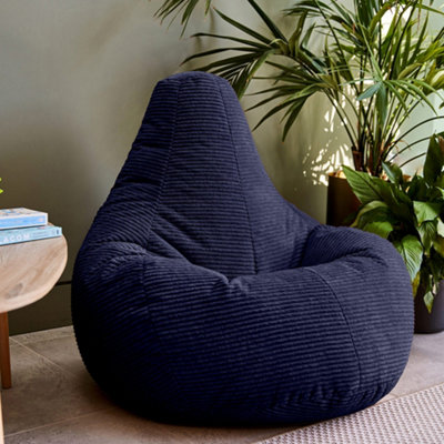 Gaming Bean Bag Recliner Jumbo Cord Navy