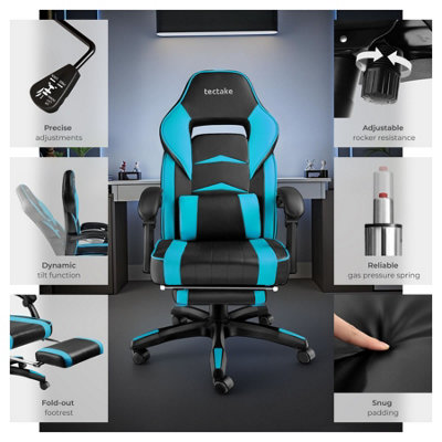 Gaming Chair Comodo - ergonomic shape, footrest, adjustable backrest ...