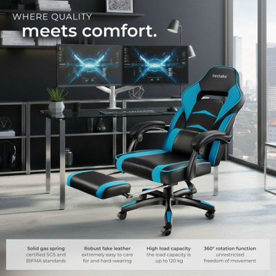 Gaming Chair Comodo - ergonomic shape, footrest, adjustable backrest ...