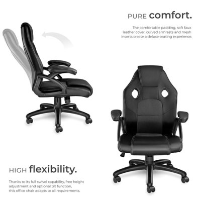 Gaming Chair Mike - ergonomic shape, thick padding, stepless height ...