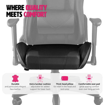 Gaming Chair Stealth - ergonomic shape, adjustable backrest - black