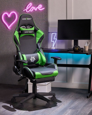 Gaming Chair VICTORY Faux Leather Green