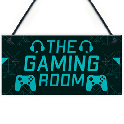 Gaming Room Sign Novelty Gamer Gift Bedroom Man Cave Sign Son Birthday ...