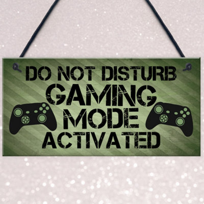 Gaming Sign Hanging Plaque For Boys Bedroom Man Cave Games Room Retro ...