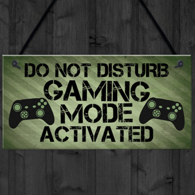 Gaming Sign Hanging Plaque For Boys Bedroom Man Cave Games Room Retro ...
