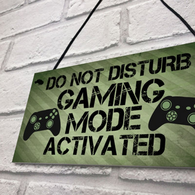 Gaming Sign Hanging Plaque For Boys Bedroom Man Cave Games Room Retro ...