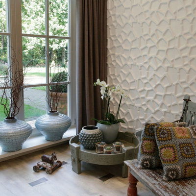 Gaps Design 3D Wall Panels Off White - 12 Boards 50x50cm Wall Panels ...