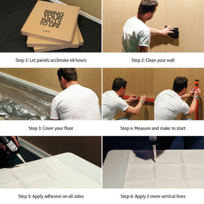 Gaps Design 3D Wall Panels Off White - 12 Boards 50x50cm Wall Panels ...