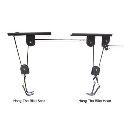 Garage Bike Hoist Pulley System, 60kg Overhead Bike Storage