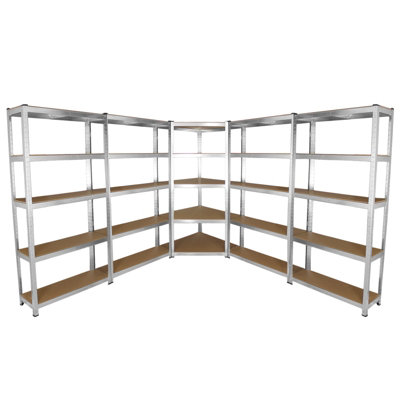 Garage Racking Bundle 4 x 90cm Heavy Duty Racks & 1 x Corner Unit ...