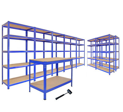 GARAGE RACKING - JUNK EATER BUNDLE - BOLTLESS 5 TIER GARAGE SHELVES