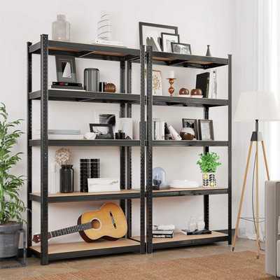 Garage Shelving, 5-Tier Storage Racks, Set of 2, 180 x 90 x 40 cm, Max ...