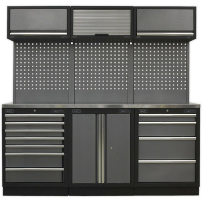 Garage Storage System Unit - 2040 x 485 x 2000mm - 38mm Stainless Steel ...