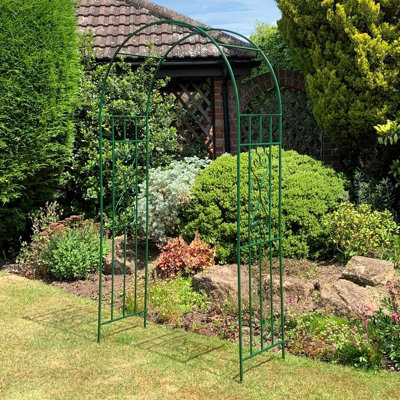 Garden Arch - Metal - L48 x W120 x H200 cm - Green at B&Q