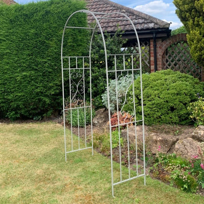 Garden Arch - Metal - L48 x W120 x H200 cm - Grey | DIY at B&Q