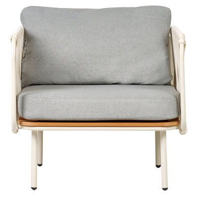 GARDEN ARMCHAIR WITH OTTOMAN SENISE METAL GREY