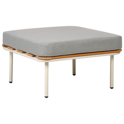 GARDEN ARMCHAIR WITH OTTOMAN SENISE METAL GREY