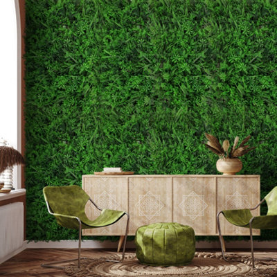 Garden Artificial Plant Wall Panel Faux Grass Wall Plants Backdrop Greenery Hedge 60cm (W) x ...