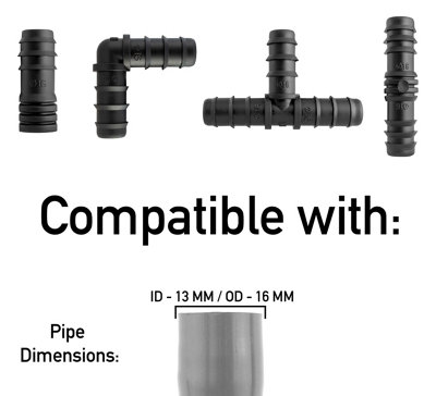 garden automatic irrigation/patio watering pack of 10 mixed fittings for 13/16mm ldpe water ...