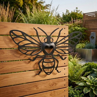 Garden Bee Motif Solar Powered Wall Art