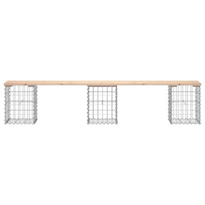 Garden Bench Gabion Design 203x31x42 cm Solid Wood Pine