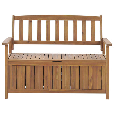 Garden Bench SOVANA 120 cm with Storage Acacia Wood Brown