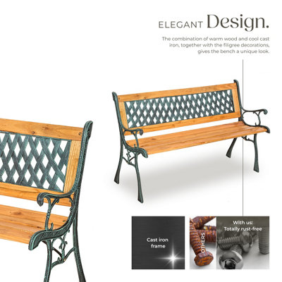 Garden Bench Tamara - 2-seater, weatherproof, 128 x 51 x 73 cm - brown