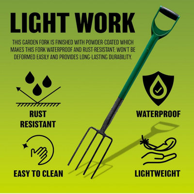 Garden Border Digging Fork Gardening Hand Tool Carbon Steel Shaft ...