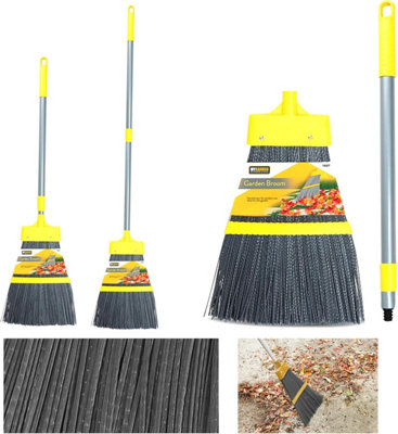 Garden Broom 137cm Extendable Outdoor Brush Telescopic Broom Heavy Duty ...