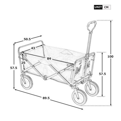 Garden Cart Foldable Pull Wagon Hand Cart Collapsible Portable Cart, Blue