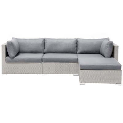 Garden Corner Sofa with Table 4 Seater SANO Right Hand Modular PE ...