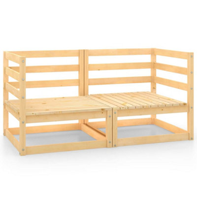 Garden Corner Sofas 2 pcs Solid Wood Pine | DIY at B&Q
