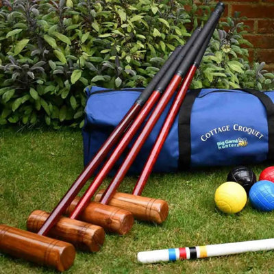 Garden Croquet Set - Cottage 4 Player - Full Size Composite Balls in a ...