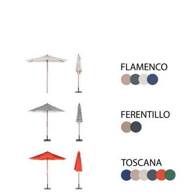 Garden Dining Set 6 Seater TOLVE Brown Acacia Wood with Parasol (12 ...