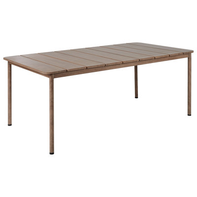 Garden Dining Table FLAVIA 185 cm 96 cm Metal Brown