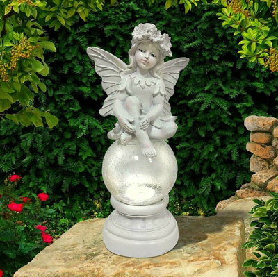 Garden Fairy With Solar Light-up Features - Decorative Fairy Statue ...