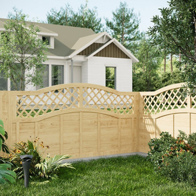 Garden Fence Panel with Lattice Top Wood for Enhanced Privacy and Charm ...