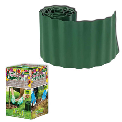 GARDEN FLEXIBLE LAWN EDGING 25CM X 9M WEATHER-RESISTANT PLASTIC GARDEN ...