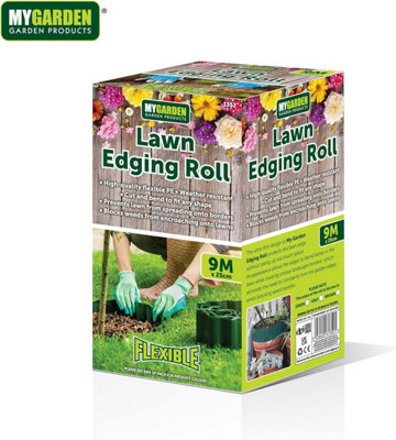GARDEN FLEXIBLE LAWN EDGING 25CM X 9M WEATHER-RESISTANT PLASTIC GARDEN ...