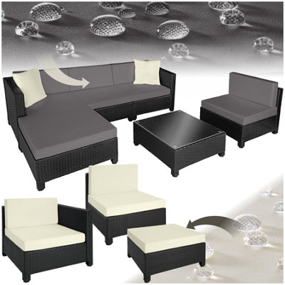 Garden Furniture Set Trieste- polyrattan and aluminium, thick cushions ...
