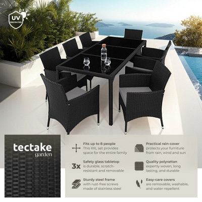 Garden Furniture Set Valencia - 8 chairs, dining table, with protective ...