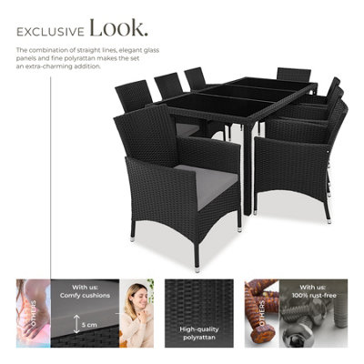 Garden Furniture Set Valencia - 8 chairs, dining table, with protective ...