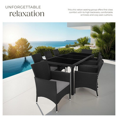 Garden Furniture Set Valencia - 8 chairs, dining table, with protective ...