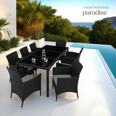 Garden Furniture Set Valencia - 8 chairs, dining table, with protective ...