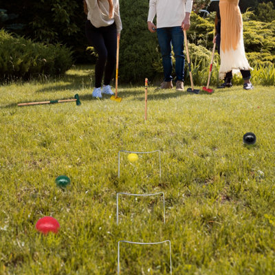 GARDEN GAMES CROQUET FAMILY OUTDOOR PLAY PARTY BONDING LAWN KIDS FUN ...