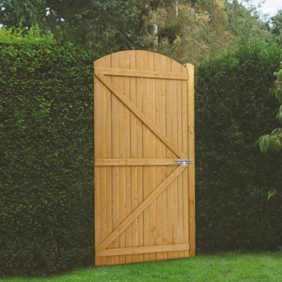 Garden Gate Pine Wooden Semi Side Opening Gate Semi Braced H 150 cm x W ...