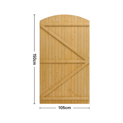 Garden Gate Pine Wooden Semi Side Opening Gate Semi Braced H 150 cm x W ...