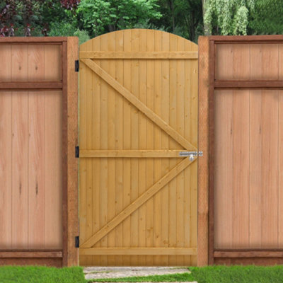 Garden Gate Pine Wooden Semi Side Opening Gate Semi Braced H 210 cm x W ...