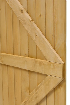 Garden Gate Pine Wooden Semi Side Opening Gate Semi Braced H 210 cm x W ...