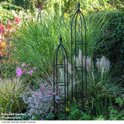 GARDEN GEAR 1.2M METAL OBELISK, PLANT SUPPORT FOR CLIMBING PLANTS ...
